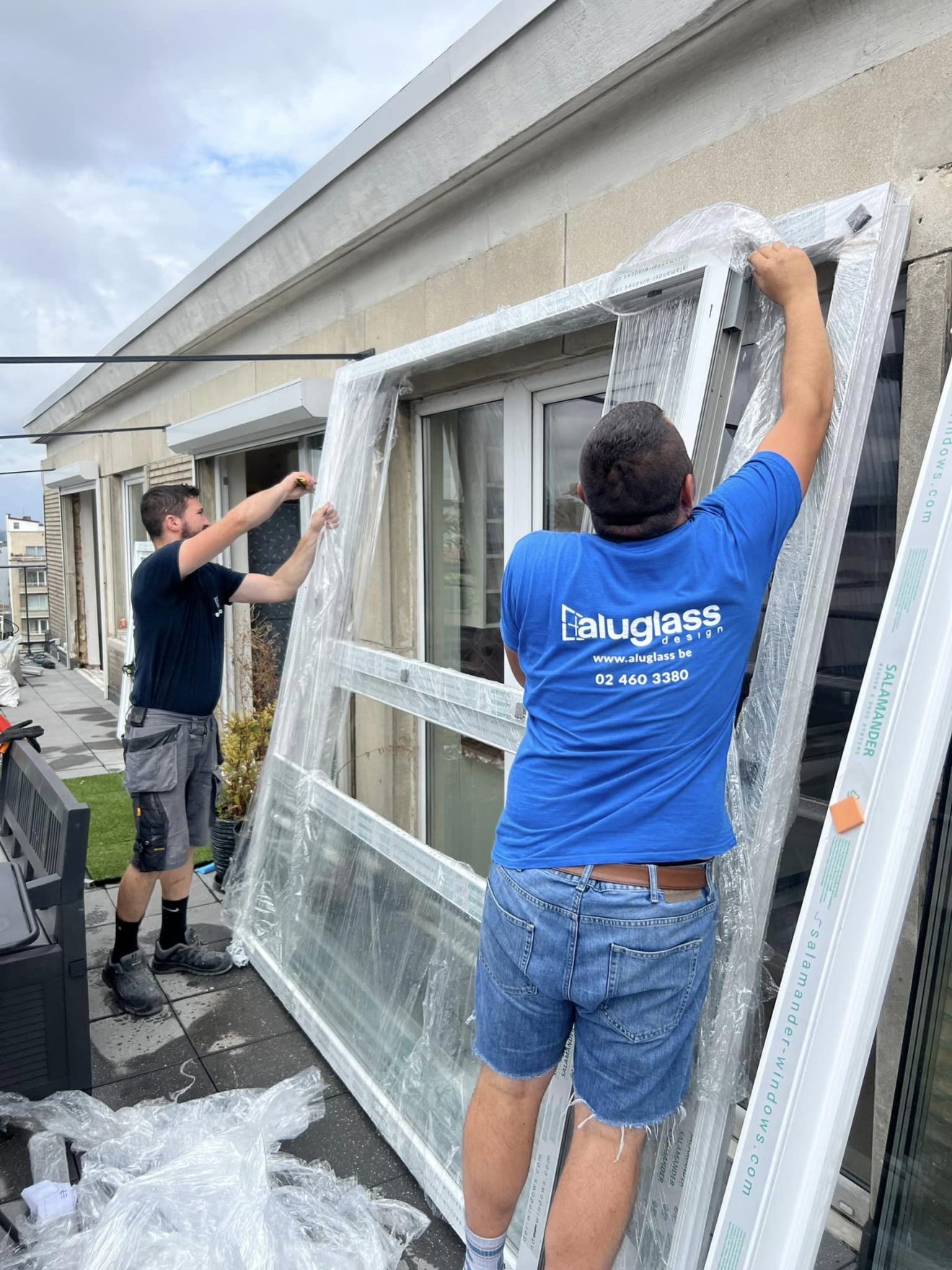 Schaerbeek: Châssis PVC Salamander 76 triple vitrage • AluGlass Bruxelles
